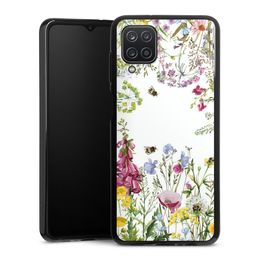 DeinDesign Galaxy A12 Handy Silikon H&uuml;lle Case schwarz Handyh&uuml;lle Nature Flowers Meadow