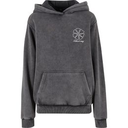 Kapuzenpullover MISS TEE "Miss Tee One Line Flowers Ladies Vintage Heavy Hoody", Damen, Gr. L, magnet, 70% Baumwolle, 30% Polyester, mehrfarbig, loose fit, ohne Ausschnitt, Pullover Kapuzenpullover