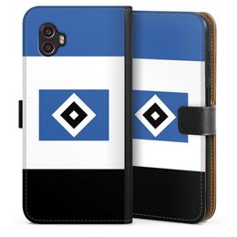 DeinDesign Galaxy XCover 6 Pro Handy Klapph&uuml;lle Handyh&uuml;lle aus Kunst Leder schwarz Flip Case Bundesliga Official Licensed Product Hamburger Sv Sideflip mit 