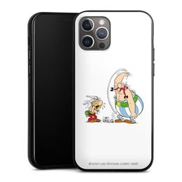 DeinDesign iPhone 12 Pro Handy Silikon H&uuml;lle Case schwarz Handyh&uuml;lle Obelix Official Licensed Product Asterix