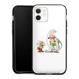 DeinDesign iPhone 12 Handy Silikon H&uuml;lle Case schwarz Handyh&uuml;lle Obelix Official Licensed Product Asterix