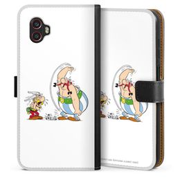 DeinDesign Galaxy XCover 6 Pro Handy Klapph&uuml;lle Handyh&uuml;lle aus Kunst Leder schwarz Flip Case Obelix Official Licensed Product Asterix Sideflip mit langer Lasche
