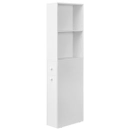Mid.you Midischrank, Wei&szlig;, Holzwerkstoff, 1 F&auml;cher, 2 Schublade(n) Schubladen, 40x134.4x18 cm, Badezimmer, Badezimmerschr&auml;nke, Midischr&auml;nke