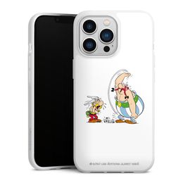 DeinDesign iPhone 13 Pro Handy Silikon H&uuml;lle Case wei&szlig; Handyh&uuml;lle Obelix Official Licensed Product Asterix Silikon Case