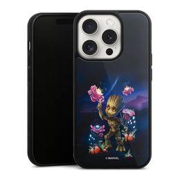 DeinDesign iPhone 15 Pro Handy Gallery Case Handyh&uuml;lle 9H Geh&auml;rtetes Glas R&uuml;ckseite H&uuml;lle Baby Groot Marvel Guardians Of The Galaxy Gallery Case