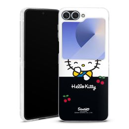 DeinDesign Galaxy Z Flip 6 Handy Hard Case Schutzh&uuml;lle transparent Smartphone Handy H&uuml;lle Official Licensed Product Cherry Hello Kitty Hard Case