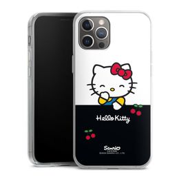 DeinDesign iPhone 12 Pro Max Handy Silikon H&uuml;lle Case transparent Handyh&uuml;lle Hello Kitty Cherry Official Licensed Product Silikon Case