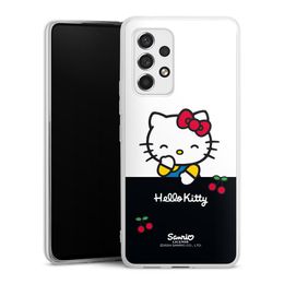 DeinDesign Galaxy A53 5G Handy Silikon H&uuml;lle Case transparent Handyh&uuml;lle Official Licensed Product Hello Kitty Cherry Silikon Case
