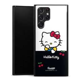 DeinDesign Galaxy S22 Ultra Handy Silikon H&uuml;lle Case schwarz Handyh&uuml;lle Hello Kitty Cherry Official Licensed Product