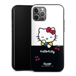 DeinDesign iPhone 12 Pro Handy Silikon H&uuml;lle Case schwarz Handyh&uuml;lle Hello Kitty Cherry Official Licensed Product