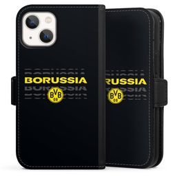 DeinDesign Galaxy A51 Handy Klapph&uuml;lle Handyh&uuml;lle aus Kunst Leder schwarz Flip Case Official Licensed Product Bvb Borussia Dortmund Sideflip mit Lasche