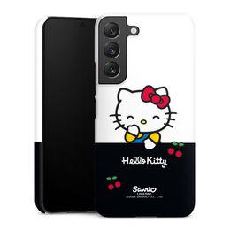DeinDesign Galaxy S22 Handy Premium Case Smartphone Handyh&uuml;lle Schutzh&uuml;lle gl&auml;nzend Hello Kitty Cherry Official Licensed Product Premium Case