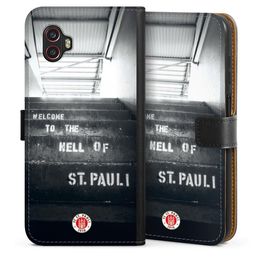 DeinDesign Galaxy XCover 6 Pro Handy Klapph&uuml;lle Handyh&uuml;lle aus Kunst Leder schwarz Flip Case Merchandise Official Licensed Product Fc St. Pauli Sideflip mit 