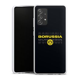 DeinDesign Galaxy A52s 5G Handy Silikon H&uuml;lle Case wei&szlig; Handyh&uuml;lle Official Licensed Product Bvb Borussia Dortmund Silikon Case