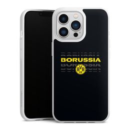 DeinDesign iPhone 13 Pro Handy Silikon H&uuml;lle Case wei&szlig; Handyh&uuml;lle Official Licensed Product Bvb Borussia Dortmund Silikon Case