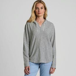 LANDS' END Flammgarn-Kapuzenshirt, Damen,  Wei&szlig;, Baumwolle, by Lands' End