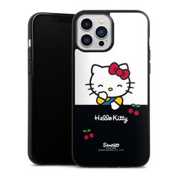 DeinDesign iPhone 13 Pro Max Handy Silikon H&uuml;lle Case schwarz Handyh&uuml;lle Hello Kitty Cherry Official Licensed Product