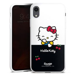 DeinDesign iPhone Xr Handy Silikon H&uuml;lle Case wei&szlig; Handyh&uuml;lle Hello Kitty Cherry Official Licensed Product Silikon Case