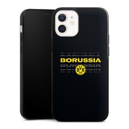 DeinDesign iPhone 12 mini Handy Slim Case extra d&uuml;nn Silikon Handyh&uuml;lle schwarz H&uuml;lle Official Licensed Product Bvb Borussia Dortmund Silikon Slim Case