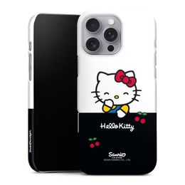 DeinDesign iPhone 16 Pro Max Handy Premium Case Smartphone Handyh&uuml;lle Schutzh&uuml;lle gl&auml;nzend Hello Kitty Cherry Official Licensed Product Premium Case