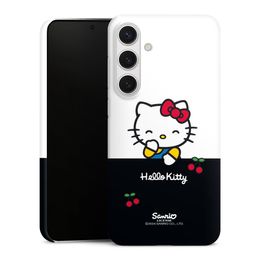 DeinDesign Galaxy S24+ Handy Premium Case Smartphone Handyh&uuml;lle Schutzh&uuml;lle gl&auml;nzend Hello Kitty Cherry Official Licensed Product Premium Case