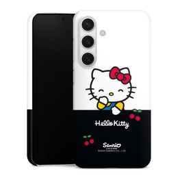 DeinDesign Galaxy S24 Handy Premium Case Smartphone Handyh&uuml;lle Schutzh&uuml;lle gl&auml;nzend Hello Kitty Cherry Official Licensed Product Premium Case