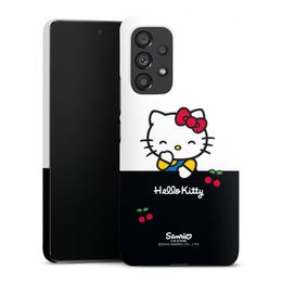 DeinDesign Galaxy A53 5G Handy Premium Case Smartphone Handyh&uuml;lle Schutzh&uuml;lle gl&auml;nzend Official Licensed Product Cherry Hello Kitty Premium Case