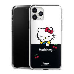 DeinDesign iPhone 11 Pro Max Handy Silikon H&uuml;lle Case transparent Handyh&uuml;lle Hello Kitty Cherry Official Licensed Product Silikon Case