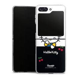 DeinDesign Galaxy Z Flip 5 Handy Hard Case Schutzh&uuml;lle transparent Smartphone Handy H&uuml;lle Official Licensed Product Cherry Hello Kitty Hard Case