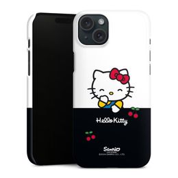 DeinDesign iPhone 15 Plus Handy Premium Case Smartphone Handyh&uuml;lle Schutzh&uuml;lle gl&auml;nzend Hello Kitty Cherry Official Licensed Product Premium Case
