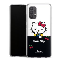 DeinDesign Galaxy A32 4G Handy Silikon H&uuml;lle Case transparent Handyh&uuml;lle Hello Kitty Cherry Official Licensed Product Silikon Case