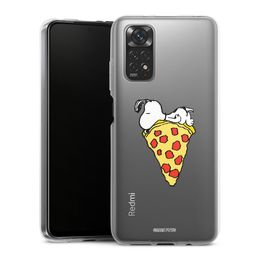 DeinDesign Xiaomi Redmi Note 11S Handy Silikon H&uuml;lle Case transparent Handyh&uuml;lle Peanuts Pizza Snoopy Silikon Case