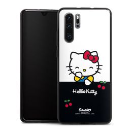 DeinDesign Huawei P30 Pro Handy Silikon H&uuml;lle Case schwarz Handyh&uuml;lle Hello Kitty Cherry Official Licensed Product