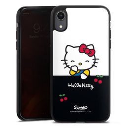DeinDesign iPhone Xr Handy Silikon H&uuml;lle Case schwarz Handyh&uuml;lle Hello Kitty Cherry Official Licensed Product