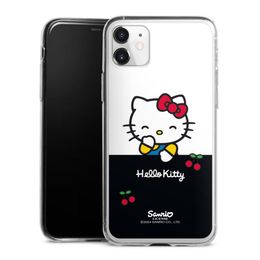 DeinDesign iPhone 11 Handy Slim Case Silikon Handyh&uuml;lle transparent H&uuml;lle extra d&uuml;nn Hello Kitty Cherry Official Licensed Product Silikon Slim Case