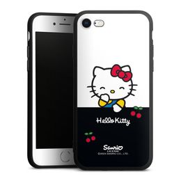 DeinDesign iPhone SE (2020) Handy Premium Silikon H&uuml;lle Handyh&uuml;lle schwarz Case Official Licensed Product Cherry Hello Kitty Silikon Premium Case