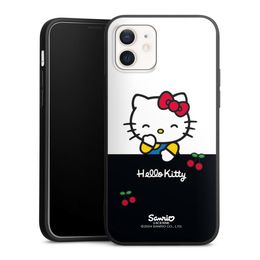 DeinDesign iPhone 12 Handy Premium Silikon H&uuml;lle Handyh&uuml;lle schwarz Case Hello Kitty Cherry Official Licensed Product Silikon Premium Case