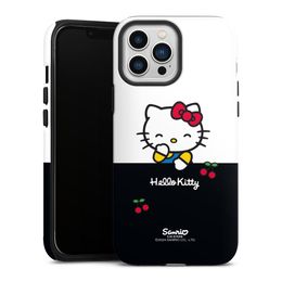 DeinDesign iPhone 13 Pro Max Handy Panzer Handyh&uuml;lle robuste Outdoor H&uuml;lle Schutzh&uuml;lle gl&auml;nzend Hello Kitty Cherry Official Licensed Product Tough Case
