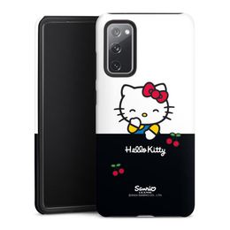 DeinDesign Galaxy S20 FE 5G Handy Panzer Handyh&uuml;lle robuste Outdoor H&uuml;lle Schutzh&uuml;lle gl&auml;nzend Official Licensed Product Hello Kitty Cherry Tough Case