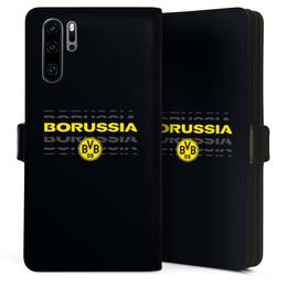 DeinDesign Huawei P30 Pro Handy Klapph&uuml;lle Handyh&uuml;lle aus Kunst Leder schwarz Flip Case Official Licensed Product Bvb Borussia Dortmund Sideflip mit langer 