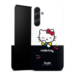 DeinDesign Galaxy A55 5G Handy Premium Case Smartphone Handyh&uuml;lle Schutzh&uuml;lle gl&auml;nzend Hello Kitty Cherry Official Licensed Product Premium Case