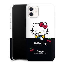 DeinDesign iPhone 12 mini Handy Premium Case Smartphone Handyh&uuml;lle Schutzh&uuml;lle gl&auml;nzend Hello Kitty Cherry Official Licensed Product Premium Case