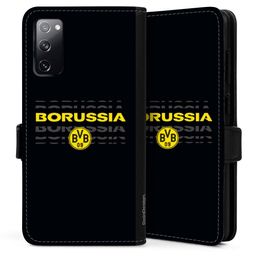 DeinDesign Galaxy S20 Handy Klapph&uuml;lle Handyh&uuml;lle aus Kunst Leder schwarz Flip Case Official Licensed Product Bvb Borussia Dortmund Sideflip mit Lasche