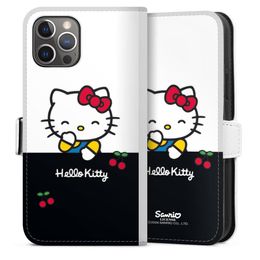 DeinDesign iPhone 12 Pro Handy Klapph&uuml;lle Handyh&uuml;lle aus Kunst Leder wei&szlig; Flip Case Hello Kitty Cherry Official Licensed Product Sideflip mit Lasche