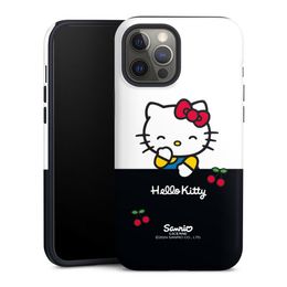 DeinDesign iPhone 12 Pro Handy Panzer Handyh&uuml;lle robuste Outdoor H&uuml;lle Schutzh&uuml;lle matt Hello Kitty Cherry Official Licensed Product Tough Case