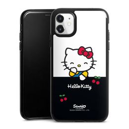 DeinDesign iPhone 11 Handy Silikon H&uuml;lle Case schwarz Handyh&uuml;lle Hello Kitty Cherry Official Licensed Product
