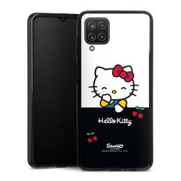 DeinDesign Galaxy A12 Handy Silikon H&uuml;lle Case schwarz Handyh&uuml;lle Hello Kitty Cherry Official Licensed Product