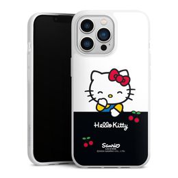 DeinDesign iPhone 13 Pro Handy Silikon H&uuml;lle Case wei&szlig; Handyh&uuml;lle Hello Kitty Cherry Official Licensed Product Silikon Case
