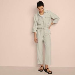 LANDS' END 7/8-Twillhose, Damen,  Beige, Polyester/Viskose, by Lands' End