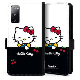 DeinDesign Galaxy S20 Handy Klapph&uuml;lle Handyh&uuml;lle aus Kunst Leder schwarz Flip Case Hello Kitty Cherry Official Licensed Product Sideflip mit Lasche